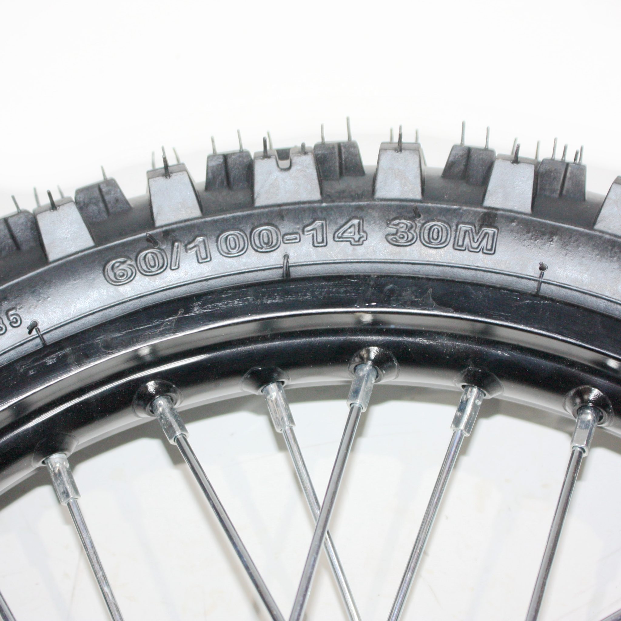 BLK 12mm 14 Inch Front 12 Inch Rear Back Wheel Rim + Tyre Tire PIT PRO ...
