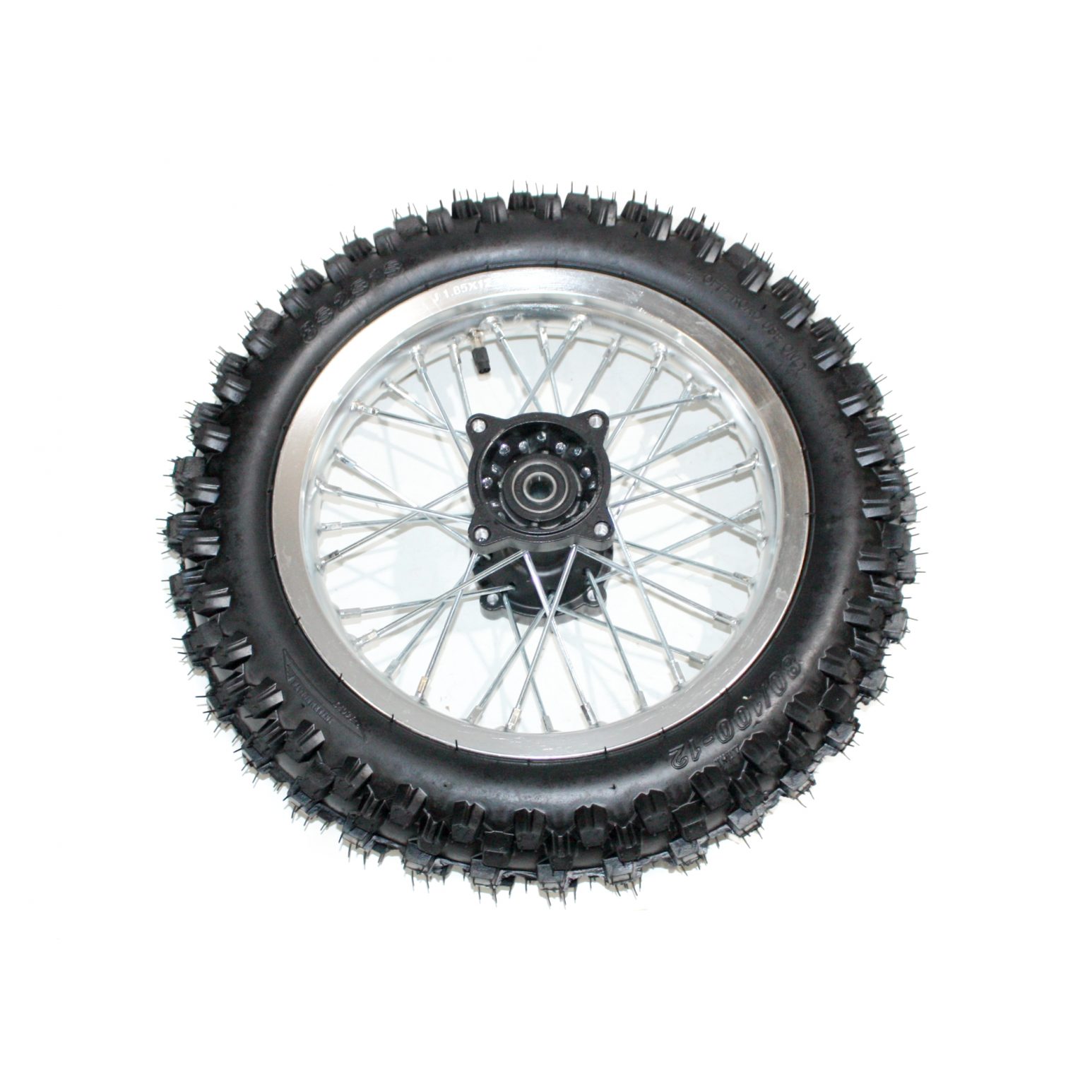 BLACK 12mm Axle 3.00 - 12 12" Inch Rear Wheel Rim + Tyre Tire PIT PRO ...