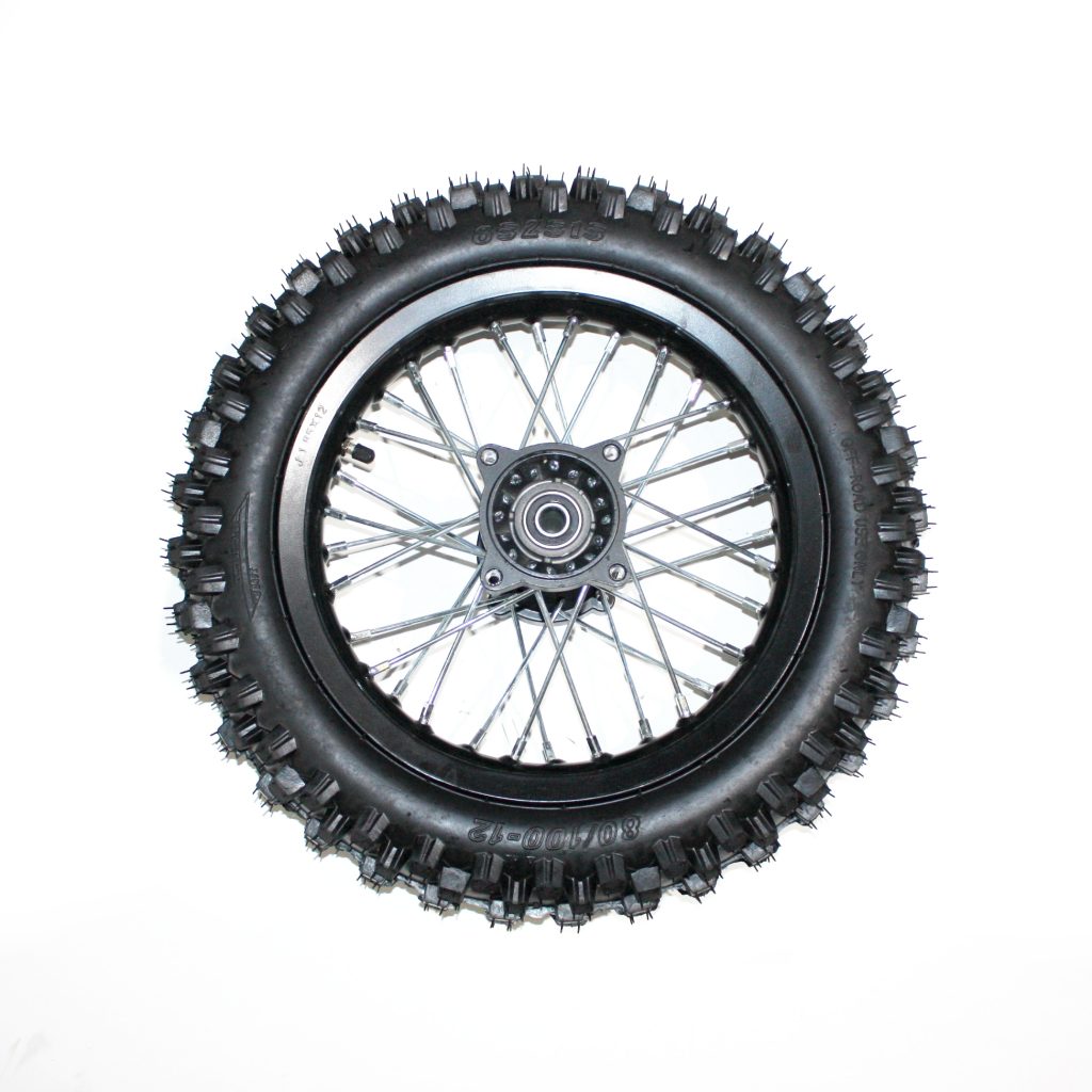 BLK 12mm 14 Inch Front 12 Inch Rear Back Wheel Rim + Tyre Tire PIT PRO ...