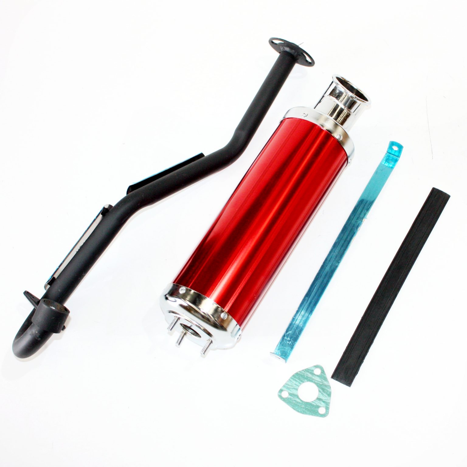 Exhaust Pipe + RED Alloy Muffler 150cc 200cc 250cc PIT Quad Dirt Bike ...