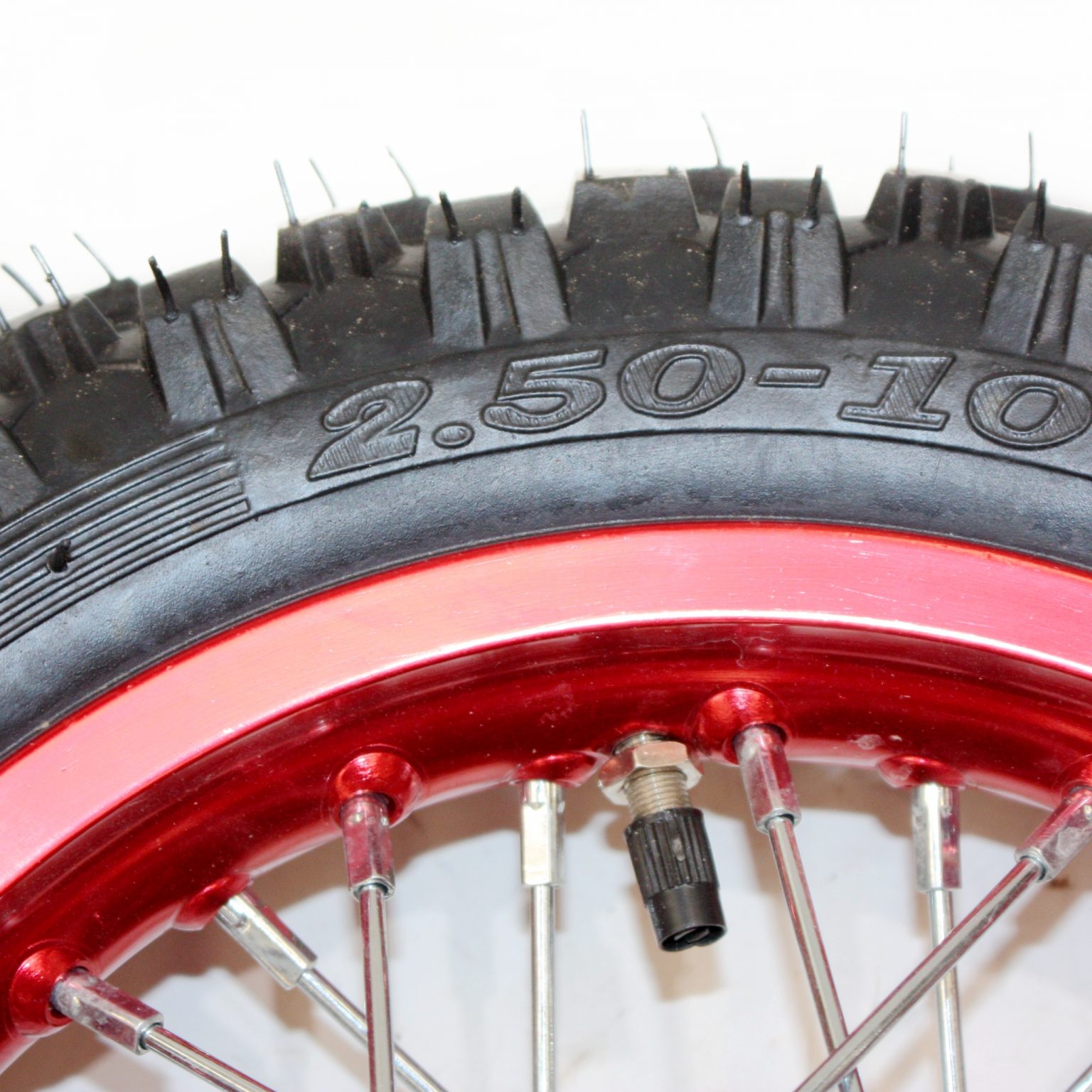 RED 15mm Axle 10" 10 Inch Front + Rear Wheel Rim Tyre Tire PIT PRO Dirt ...