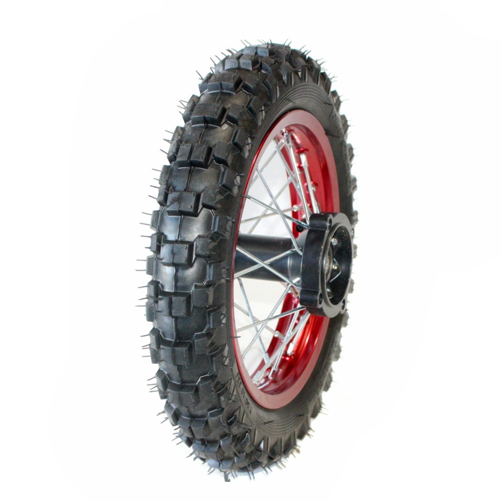 RED 15mm Axle 10" 10 Inch Front + Rear Wheel Rim Tyre Tire PIT PRO Dirt ...