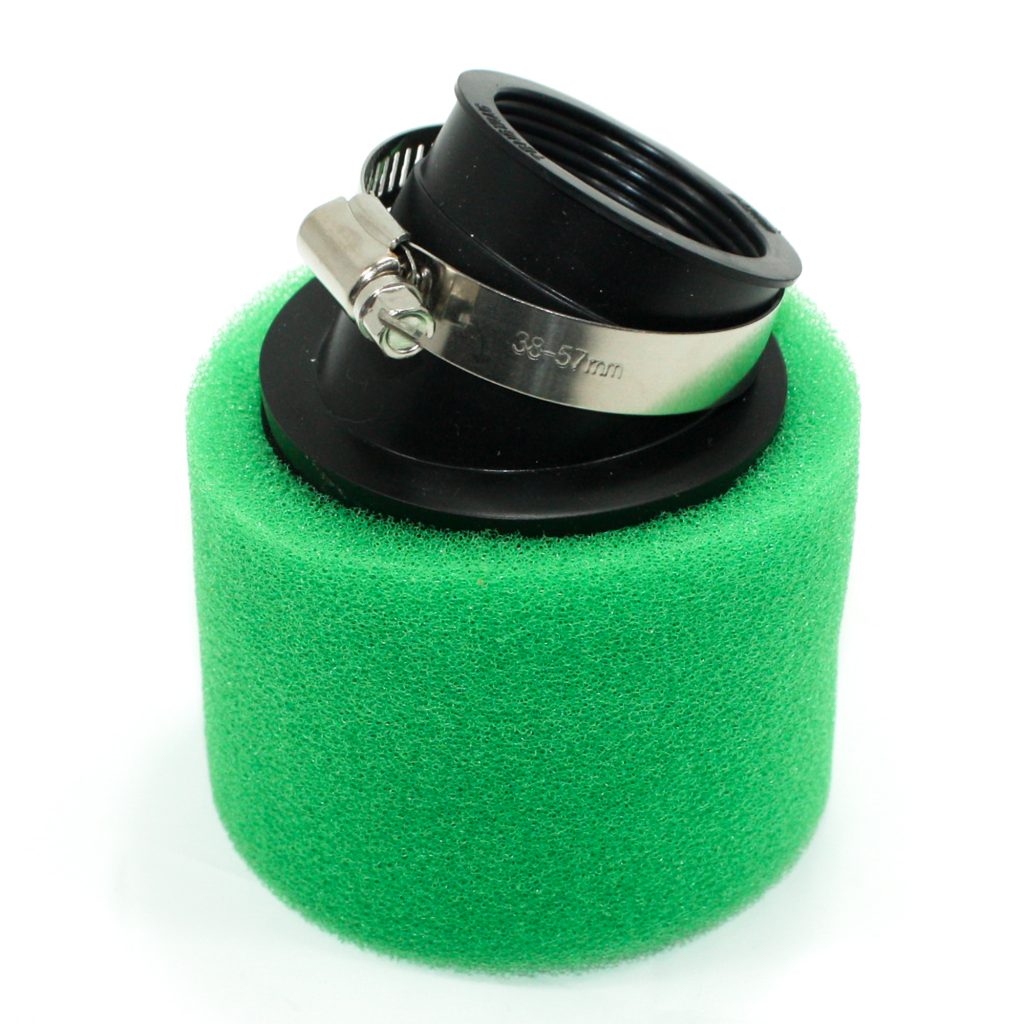 GREEN 48mm Bent Angled Foam Air Filter Pod PIT PRO Trai Quad Dirt Bike ...
