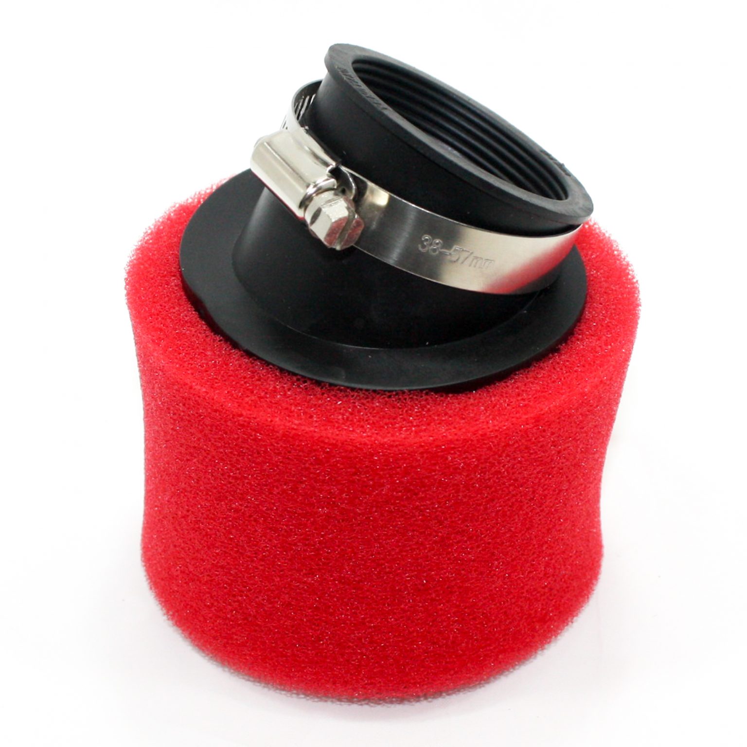RED 45mm Bent Angled Foam Air Filter Pod PIT PRO Trail Quad Dirt Bike ...