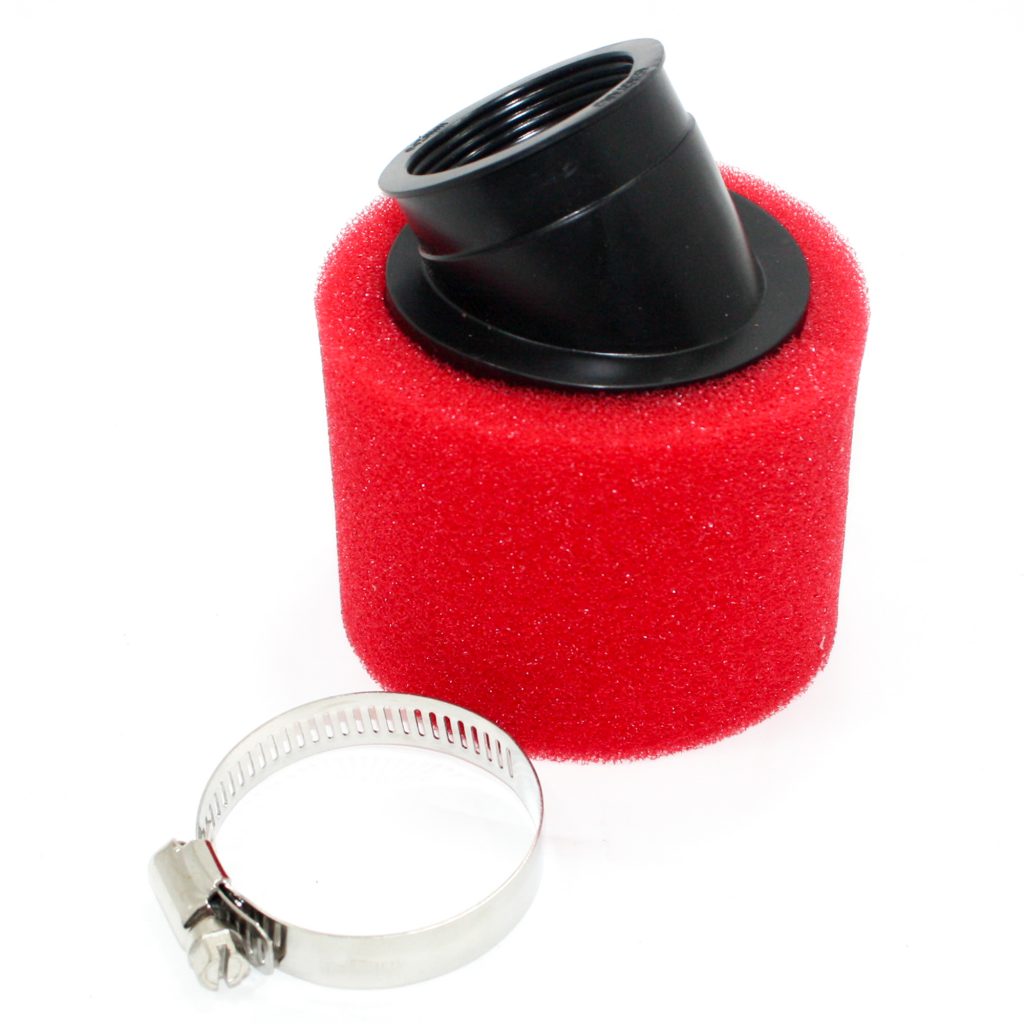 RED 42mm Bent Angled Foam Pod Air Filter 140cc PIT Quad Dirt Bike ATV ...