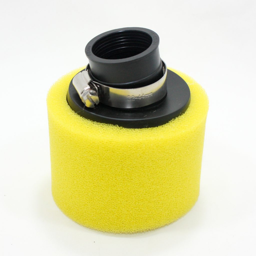YELLOW 35mm Angle Bent Foam Air Filter Pod Cleaner PIT Quad Dirt Bike ...