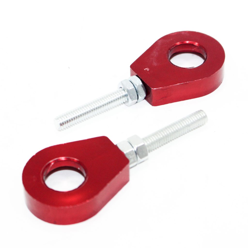 Red 15mm 76mm Chain Adjuster Bolts Tensioner PIT PRO Trail Quad Dirt ...