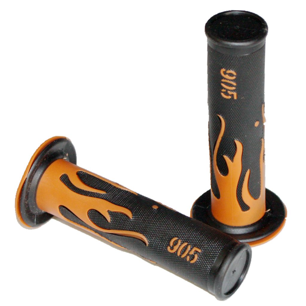 Orange FLAME 24mm 22mm Throttle Handgrip Hand Grips PIT PRO Dirt Bike ...