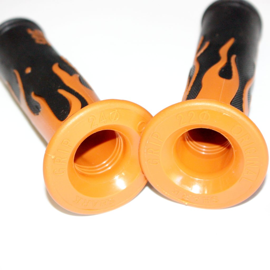 Orange FLAME 24mm 22mm Throttle Handgrip Hand Grips PIT PRO Dirt Bike ...