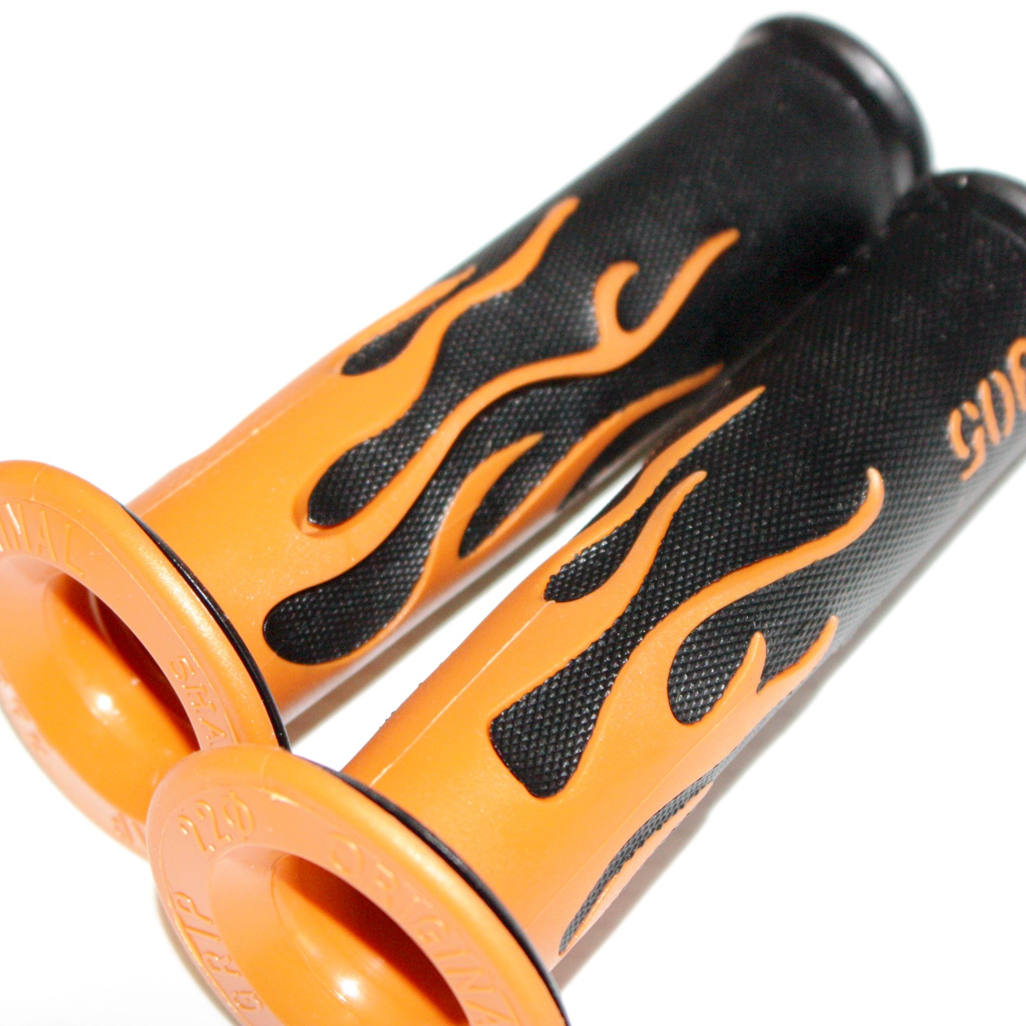 Orange FLAME 24mm 22mm Throttle Handgrip Hand Grips PIT PRO Dirt Bike ...
