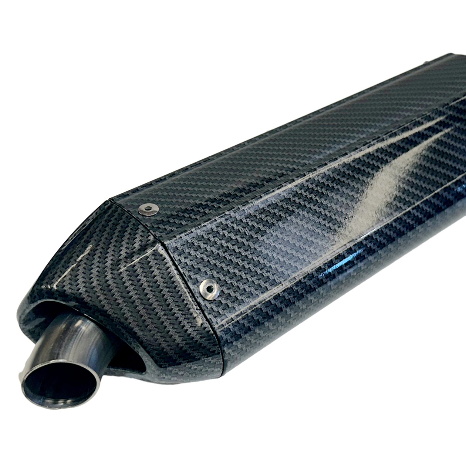 Stainless Steel Exhaust Pipe + Alloy Carbon Fibre Look Muffler System ...