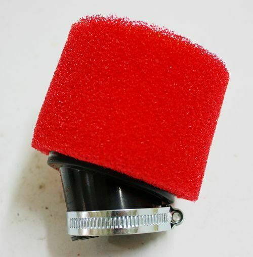 RED 37mm 38mm Bent Angled Foam Pod Air Filter 125cc PIT Quad Dirt Bike ...